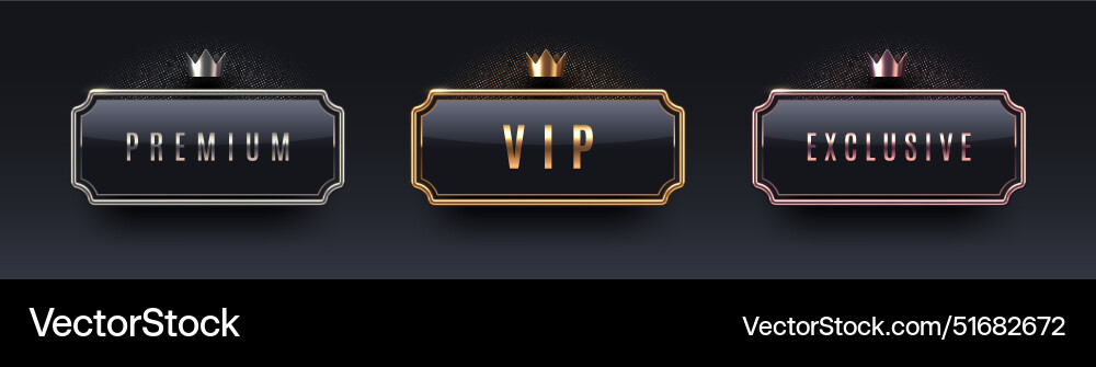 Vip premium and exclusive 3d sign Royalty Free Vector Image