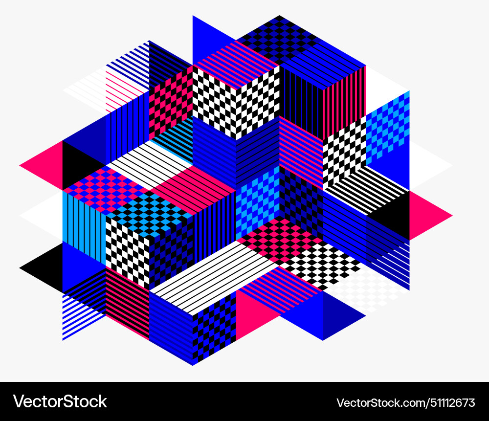 3d isometric cubic design geometric abstract Vector Image