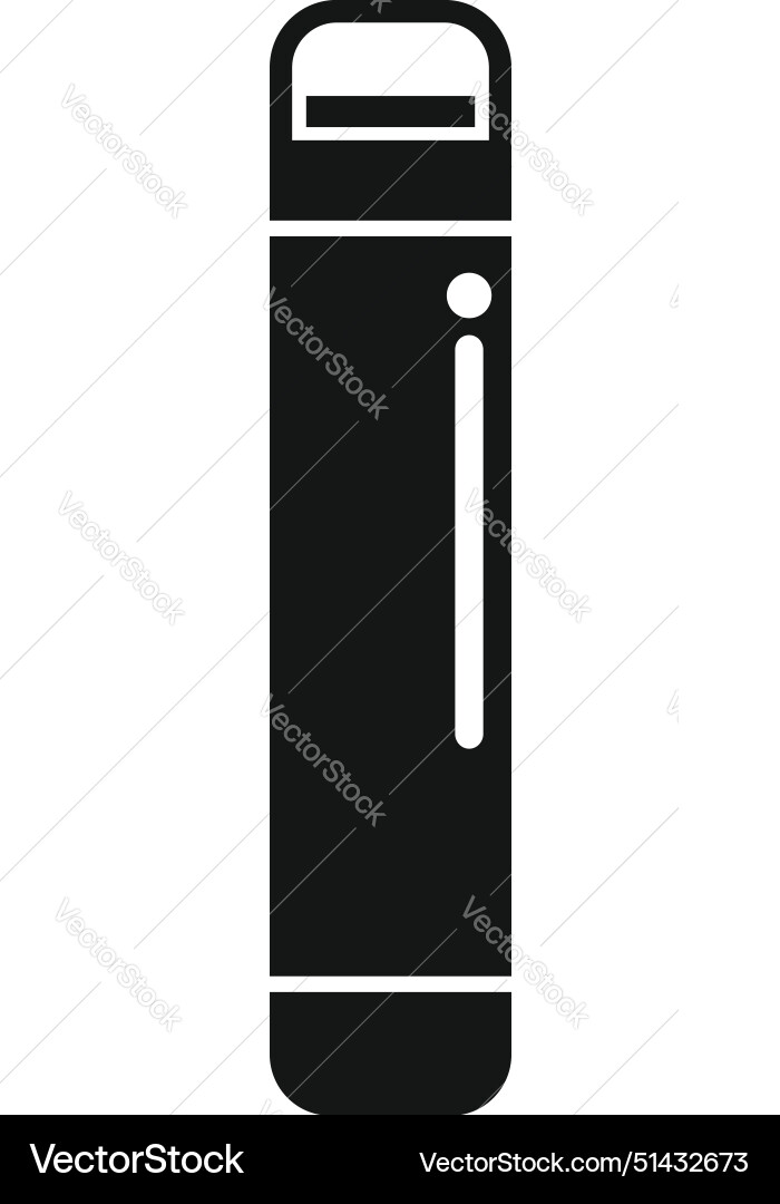 Black flashlight icon isolated on white Royalty Free Vector