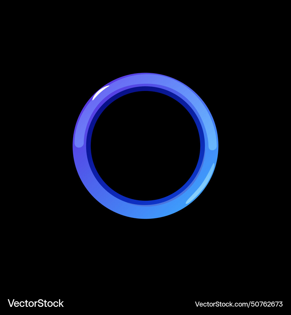 Blue ring frame avatar cartoon achievement Vector Image