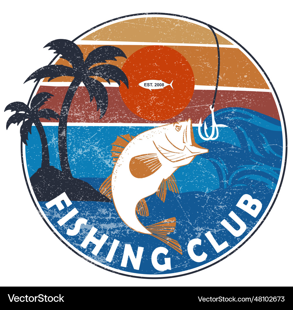 Fishing club logo Royalty Free Vector Image - VectorStock