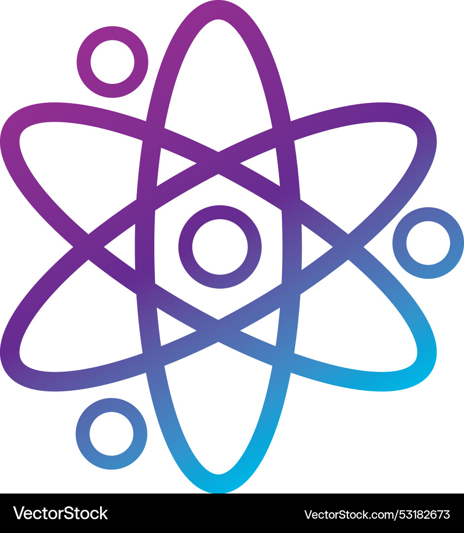 Gradient atom icon in purple and blue tones Vector Image