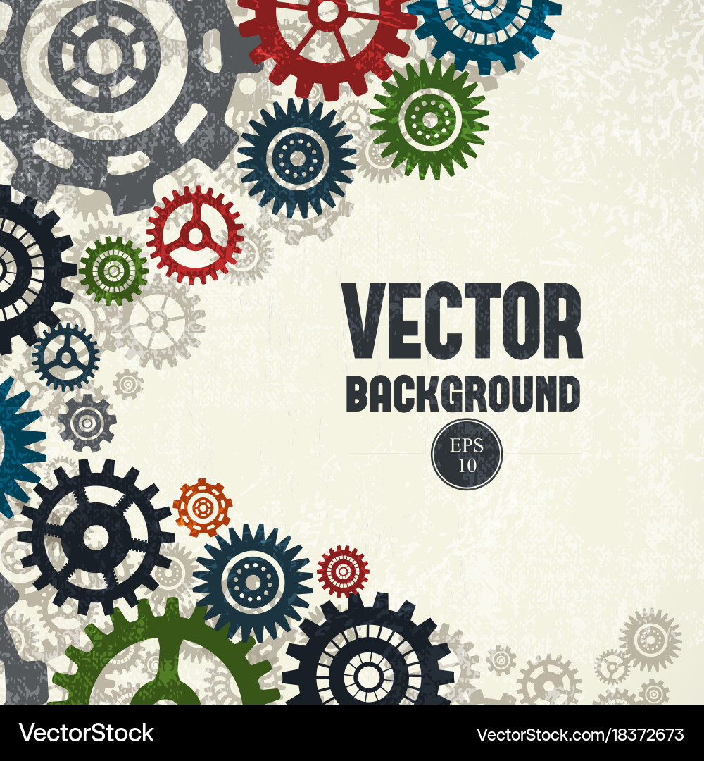 Industrial gears background Royalty Free Vector Image