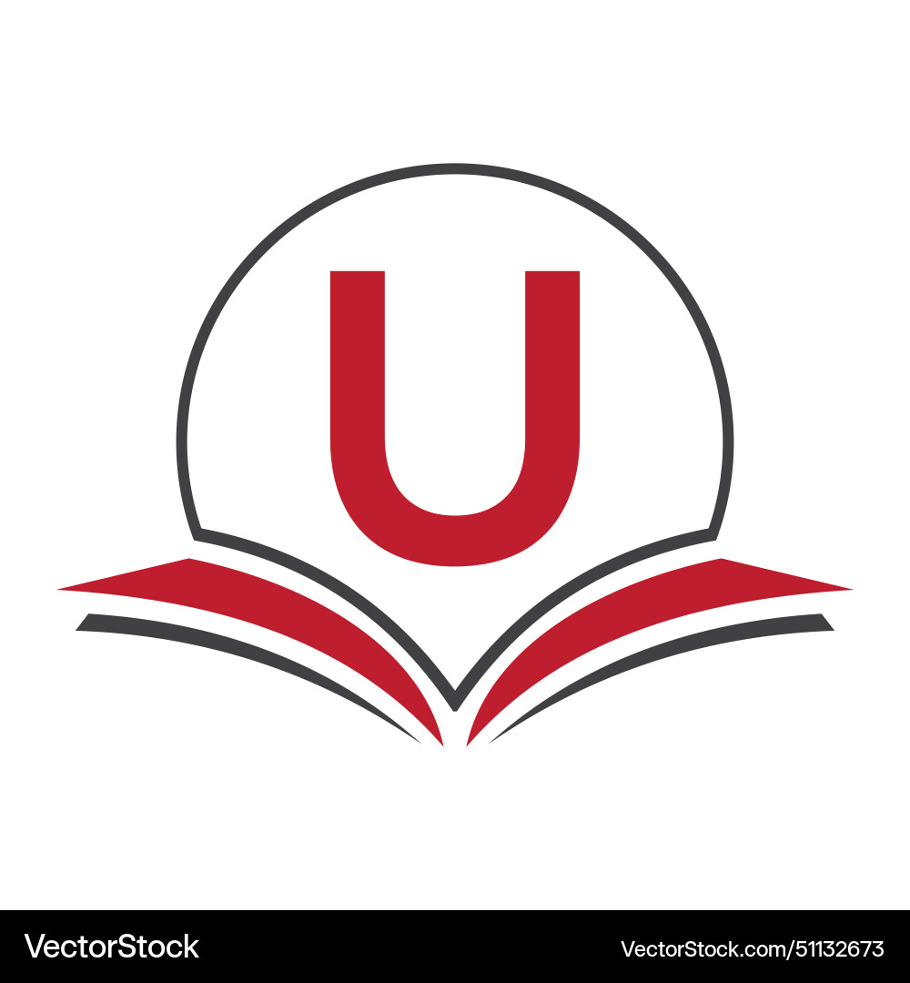 Monogram education logo on letter u concept Vector Image