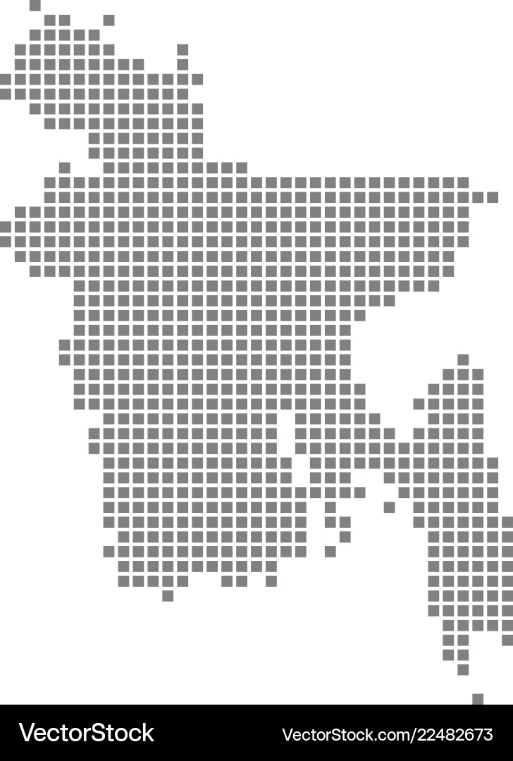 Pixel map of bangladesh dotted Royalty Free Vector Image