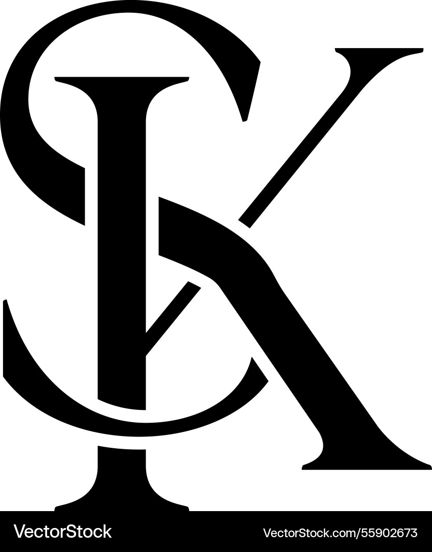 Sk ks fashion logo Royalty Free Vector Image - VectorStock