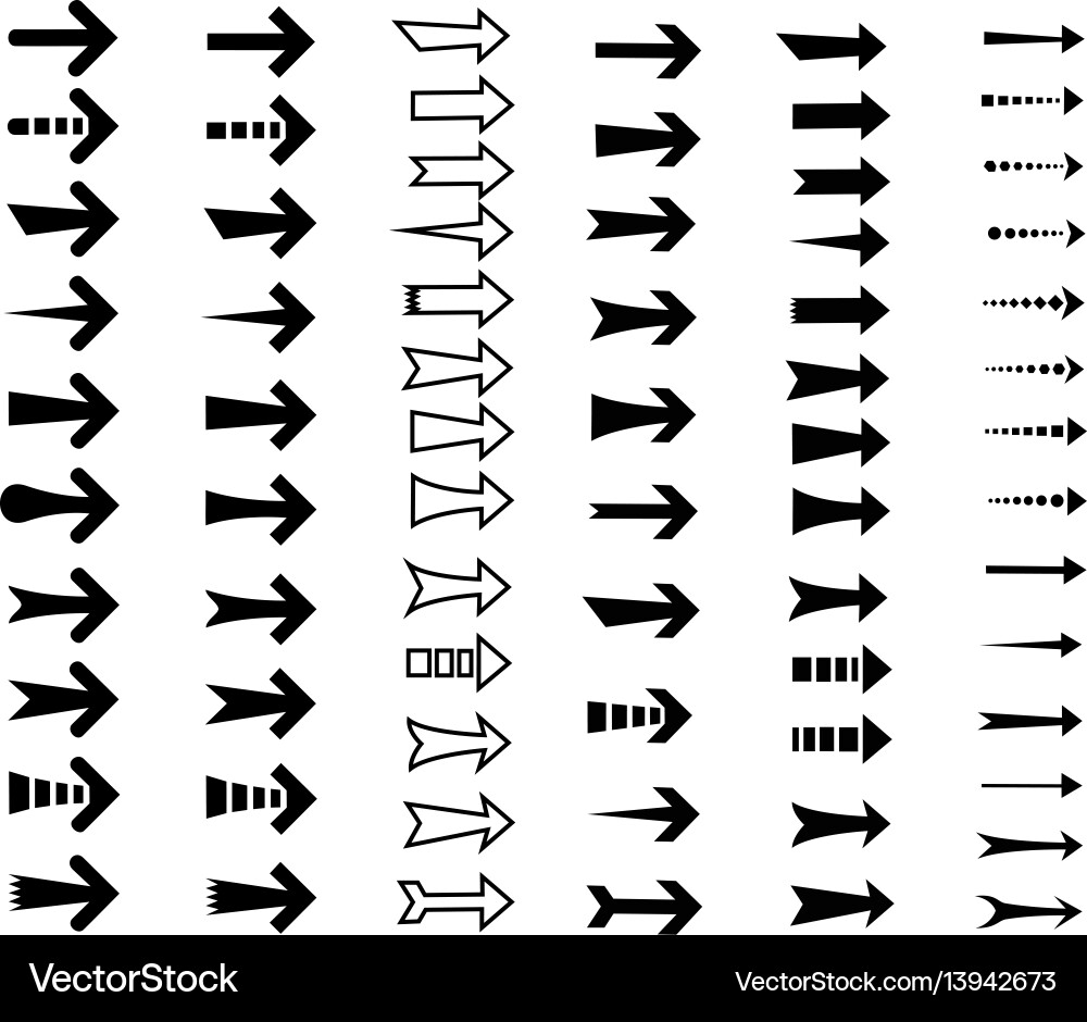 Straight Arrow Icon Set Royalty Free Vector Image
