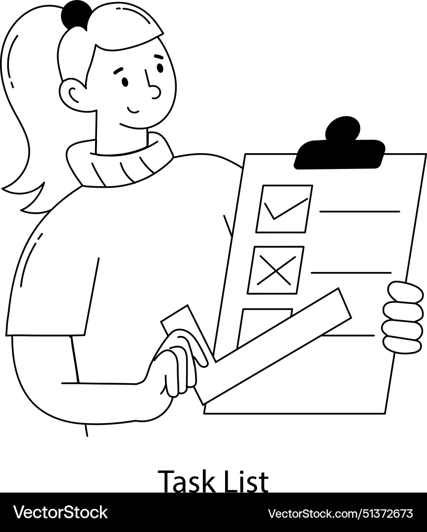 Task list Royalty Free Vector Image - VectorStock