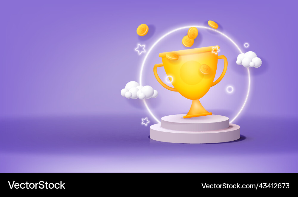 Winner cup icon promotion discount present point Vector Image