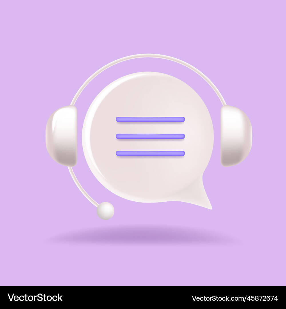 3d of support icon Royalty Free Vector Image - VectorStock