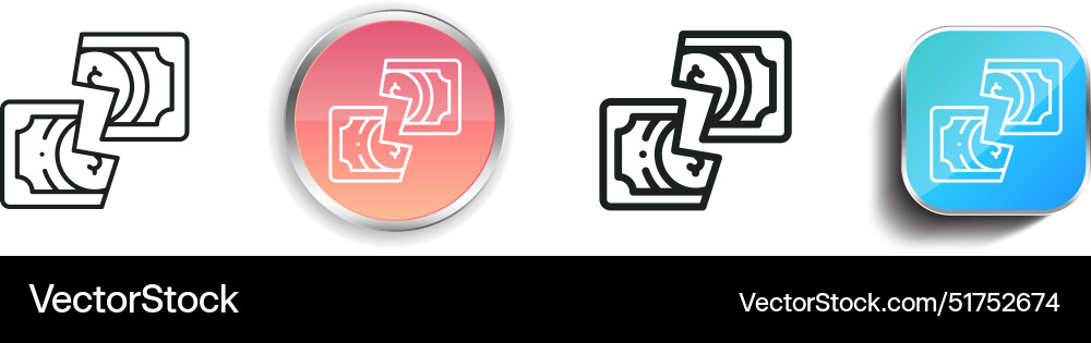 Bankruptcy icon thin linear regular and button Vector Image