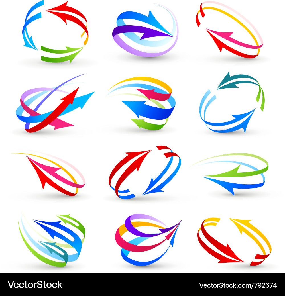 Colorful Arrow Icons Royalty Free Vector Image