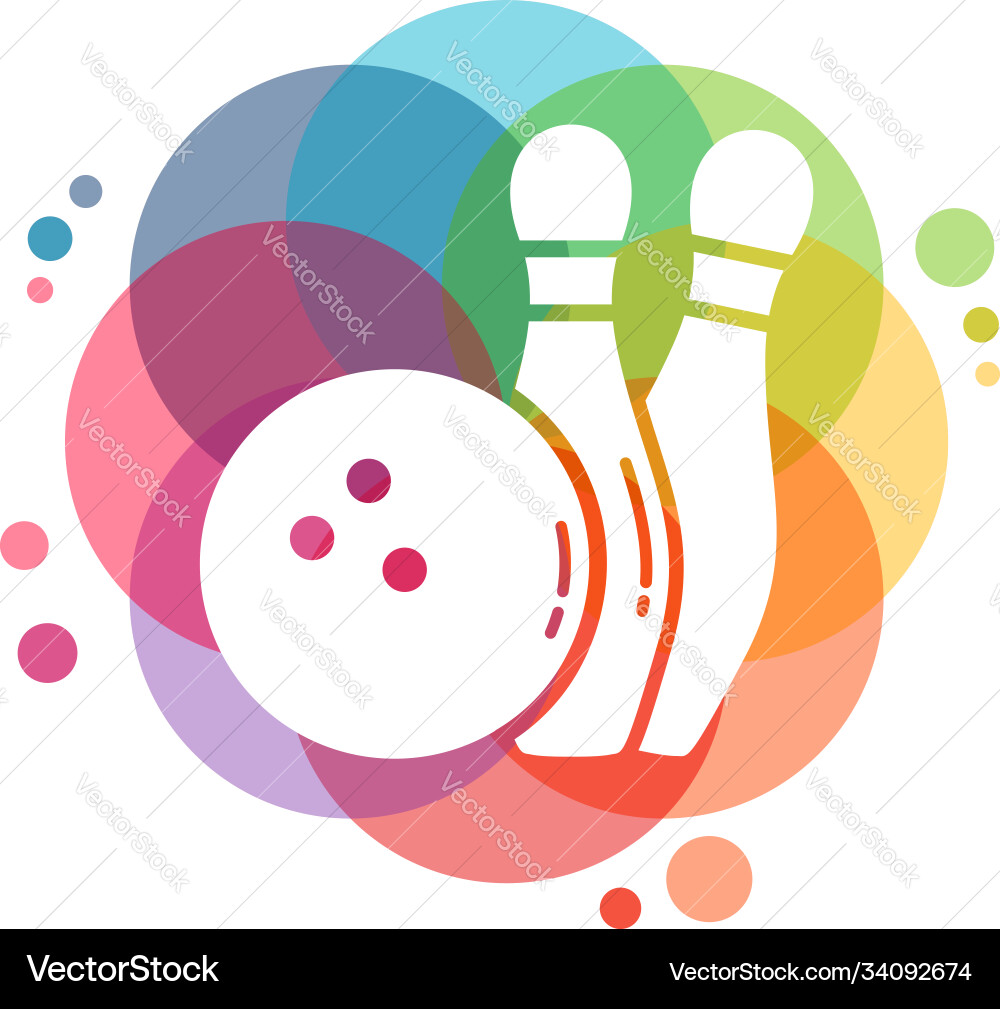 Colorful bowling logo sport designs Royalty Free Vector