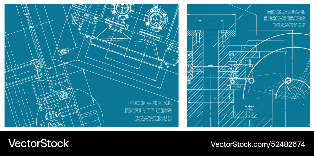 Engineering set cover flyer banner background Vector Image