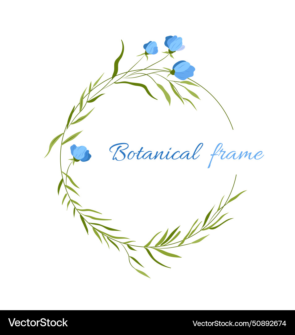 Flowers circle frame Royalty Free Vector Image