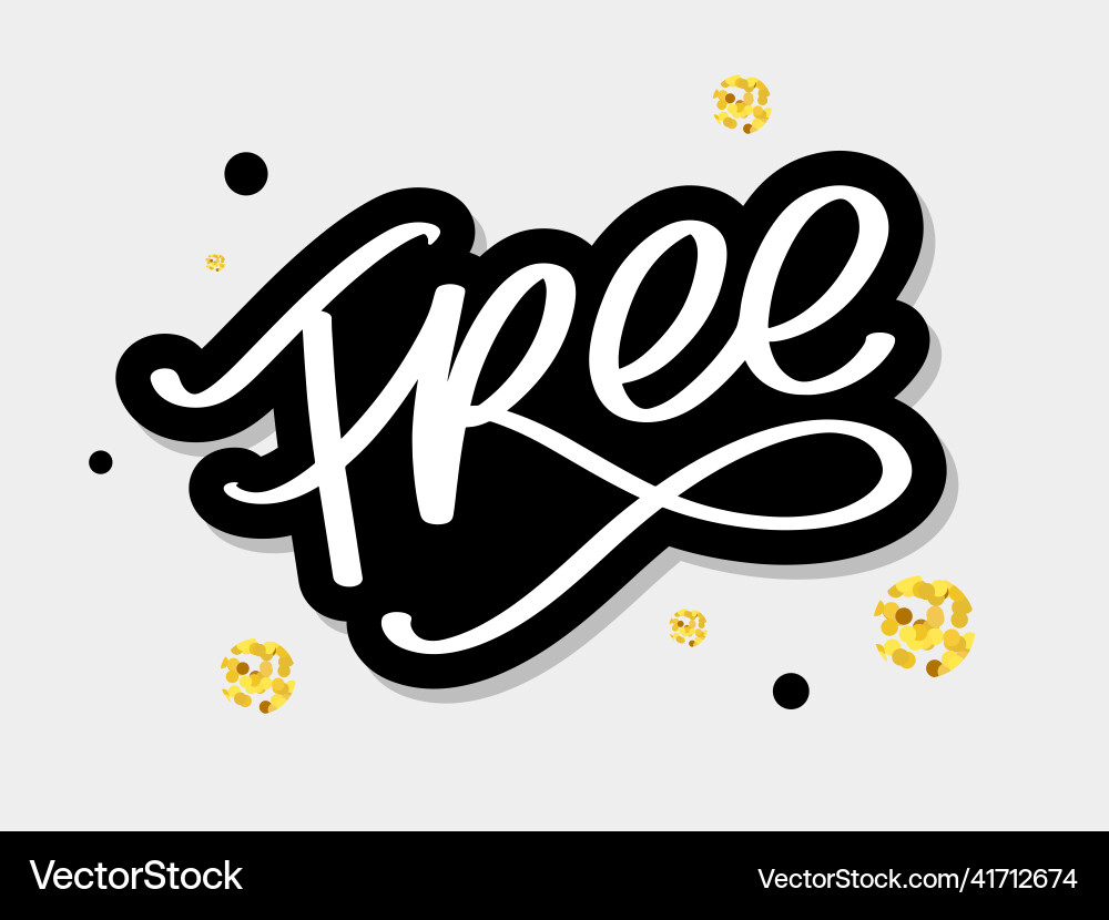 Free hand written lettering calligraphy brush Vector Image