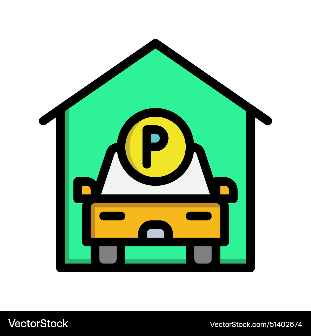Garage flat icon editable parking space symbol Vector Image