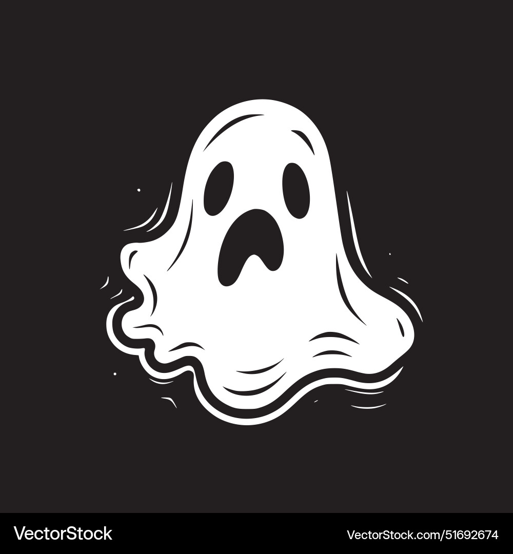 Ghost - black and white Royalty Free Vector Image