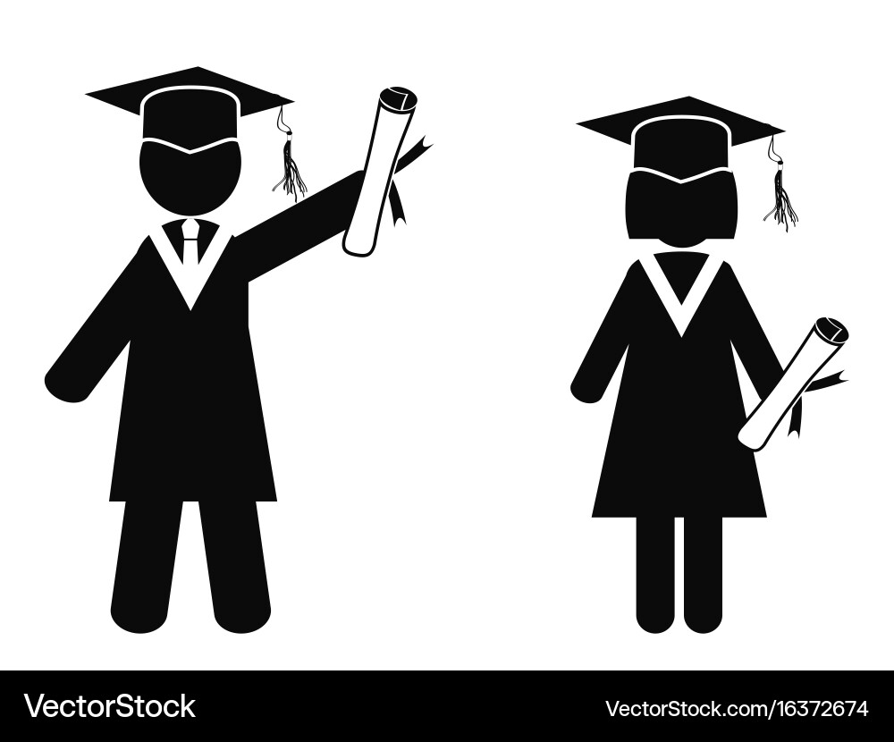 Graduated stick figures Royalty Free Vector Image