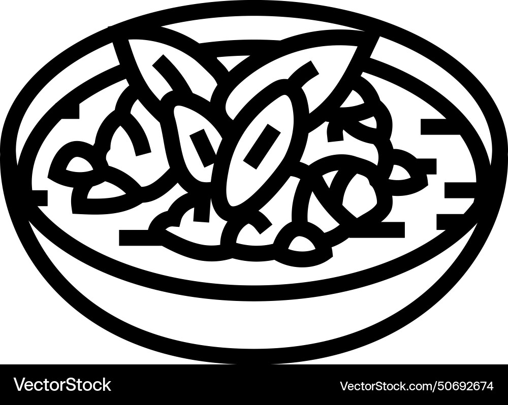 Green curry thai cuisine line icon Royalty Free Vector Image