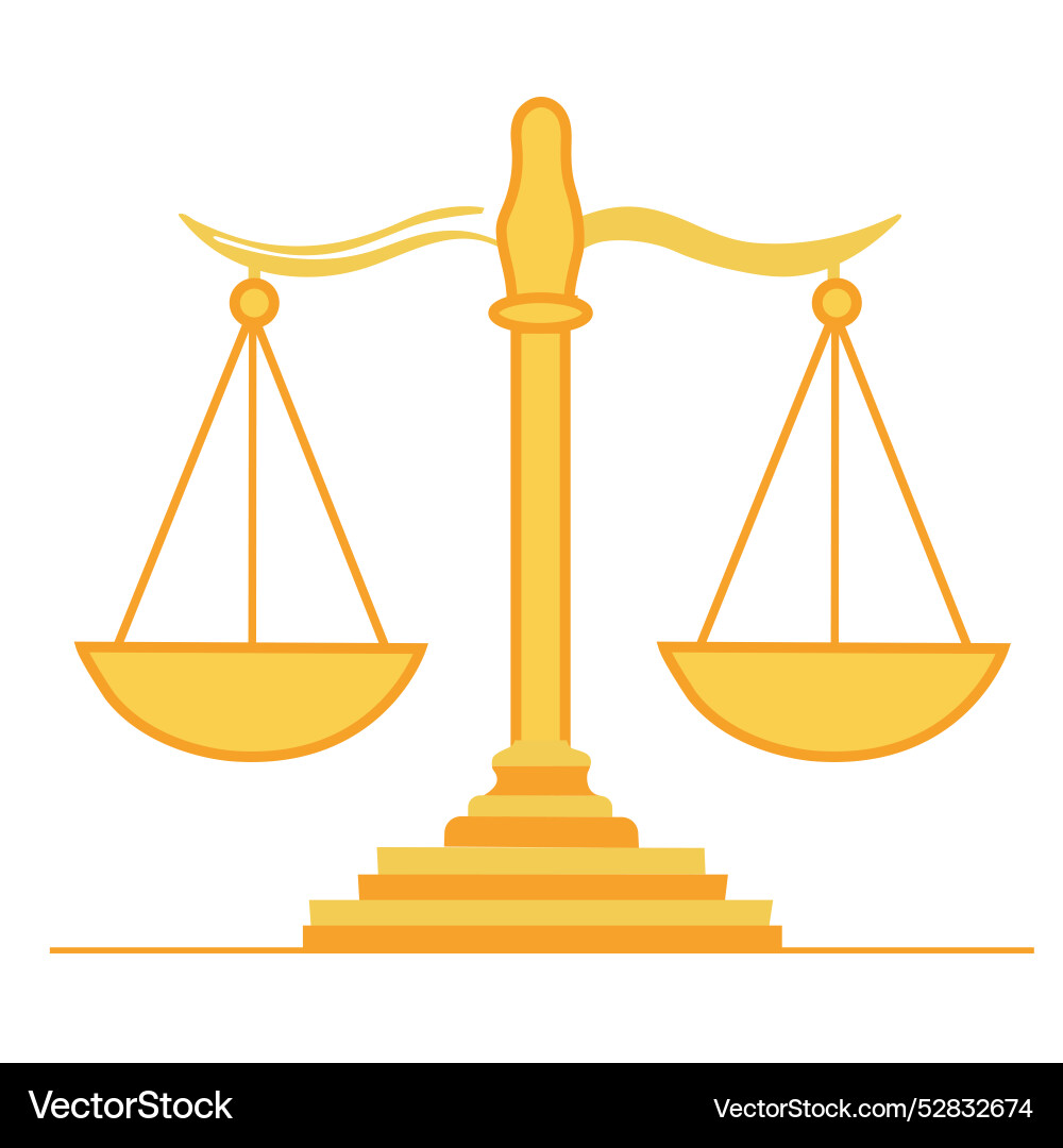 Isolated justice scales Royalty Free Vector Image