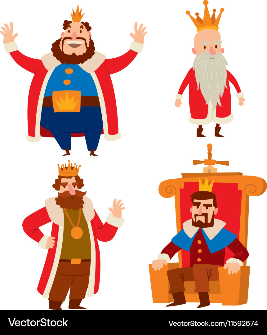 Kings cartoon set Royalty Free Vector Image - VectorStock