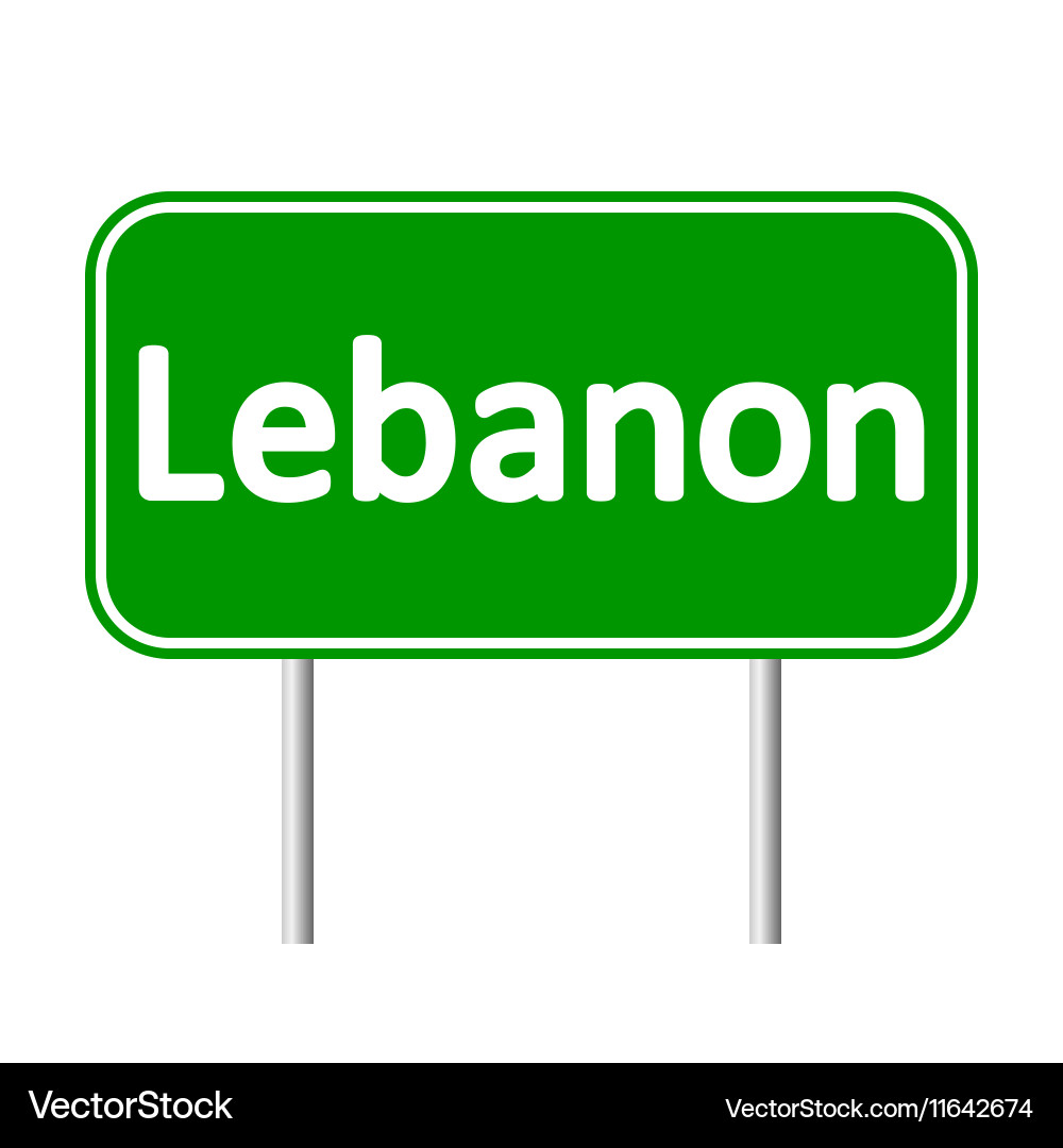 Lebanon road sign Royalty Free Vector Image - VectorStock