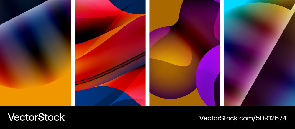 Liquid abstract shapes with gradient colors Vector Image