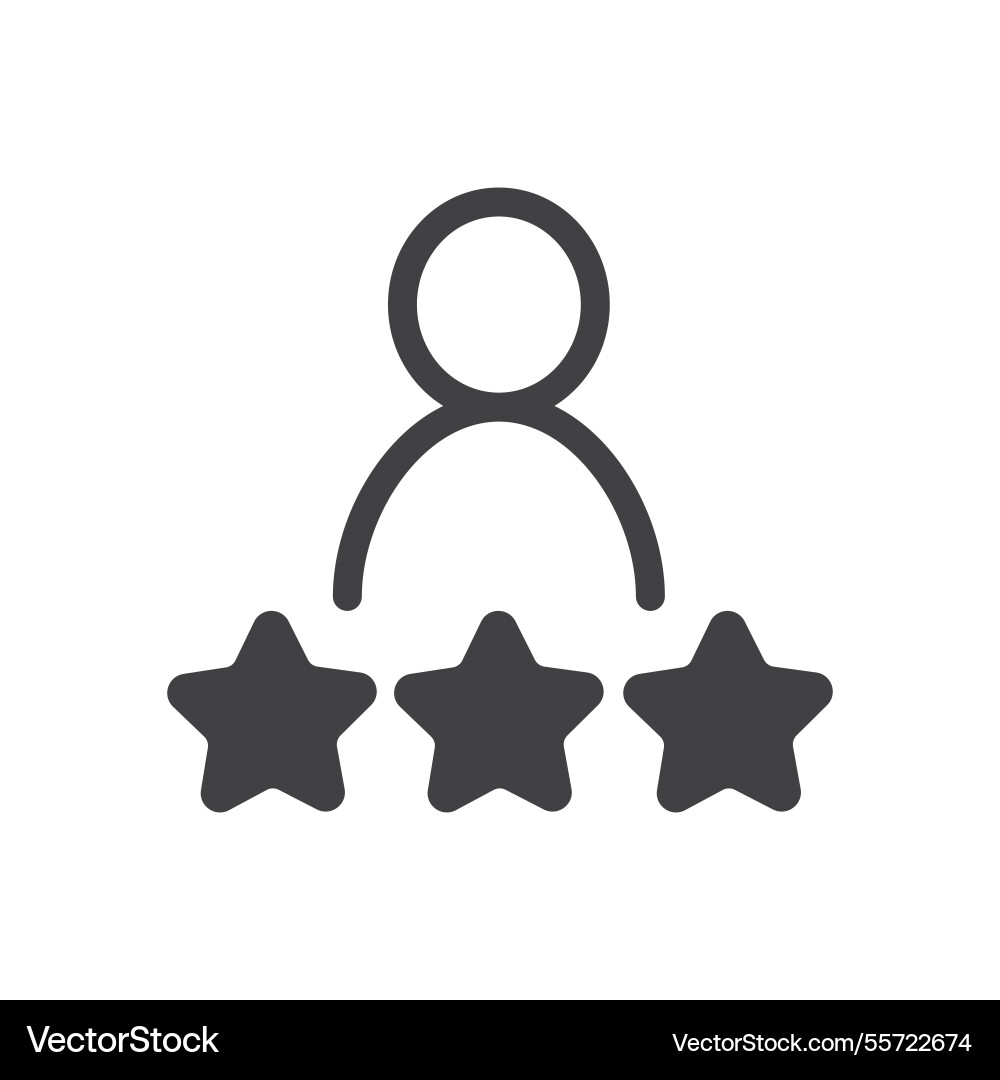 One person with three star ratings Royalty Free Vector Image