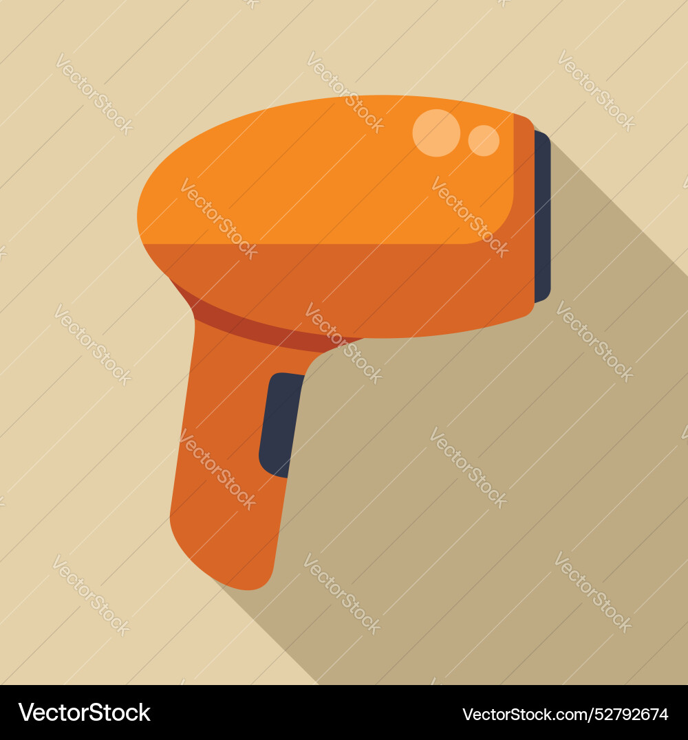 Orange handheld barcode scanner scanning bar code Vector Image