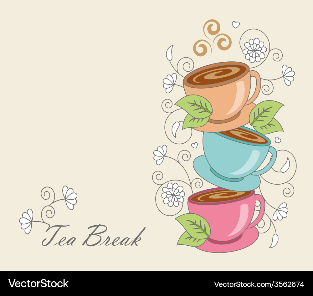 Tea break Royalty Free Vector Image - VectorStock