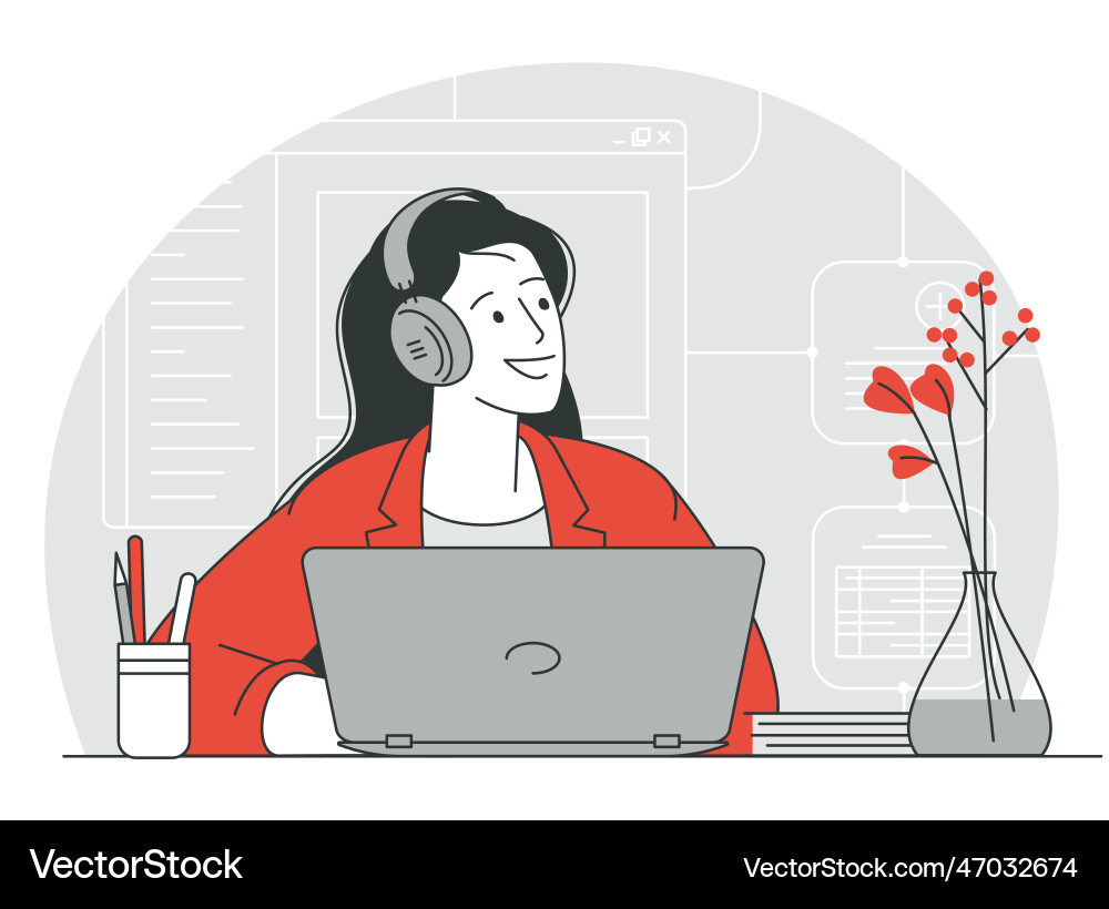 Technical customer support assistant Royalty Free Vector