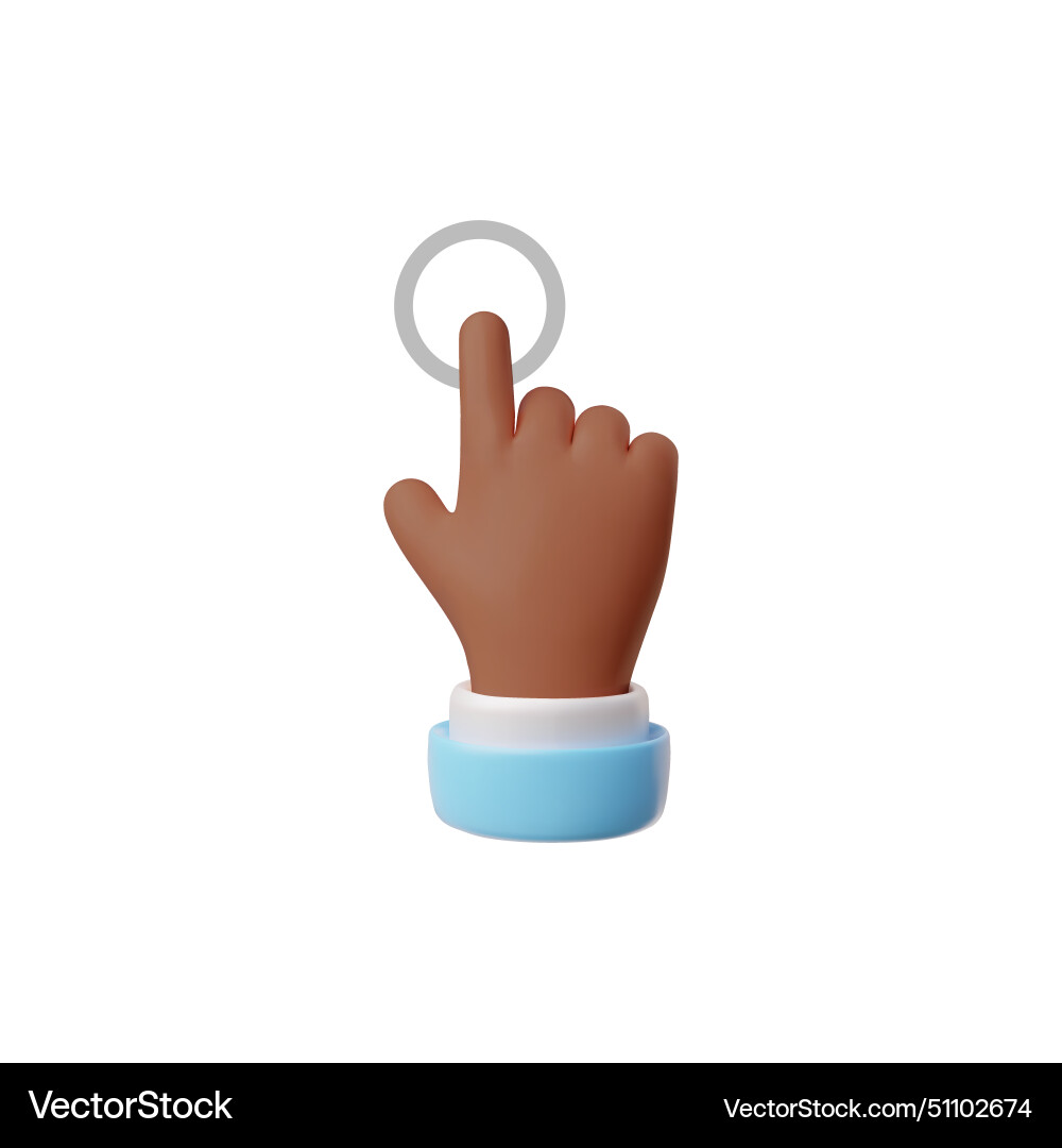 Upward pointing hand 3d icon Royalty Free Vector Image