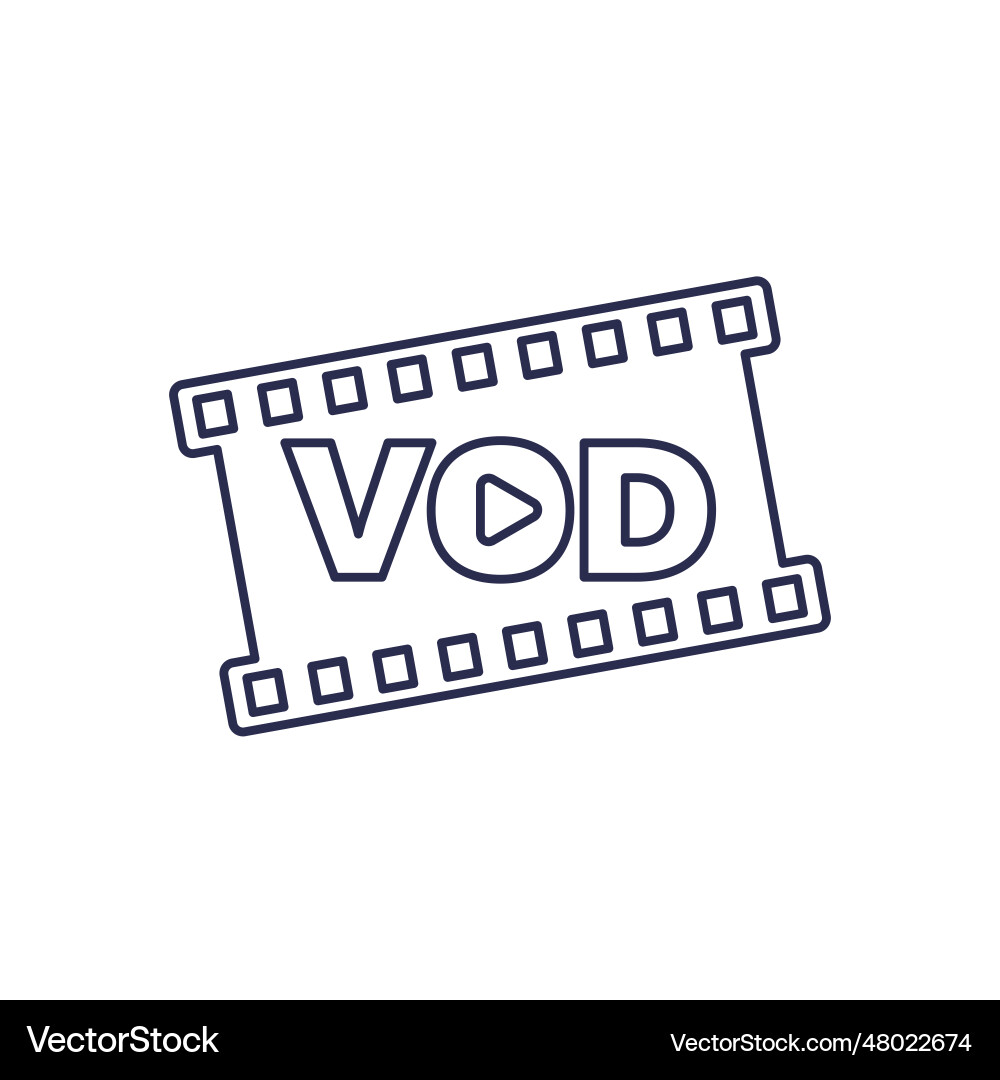 Vod video on demand icon line Royalty Free Vector Image