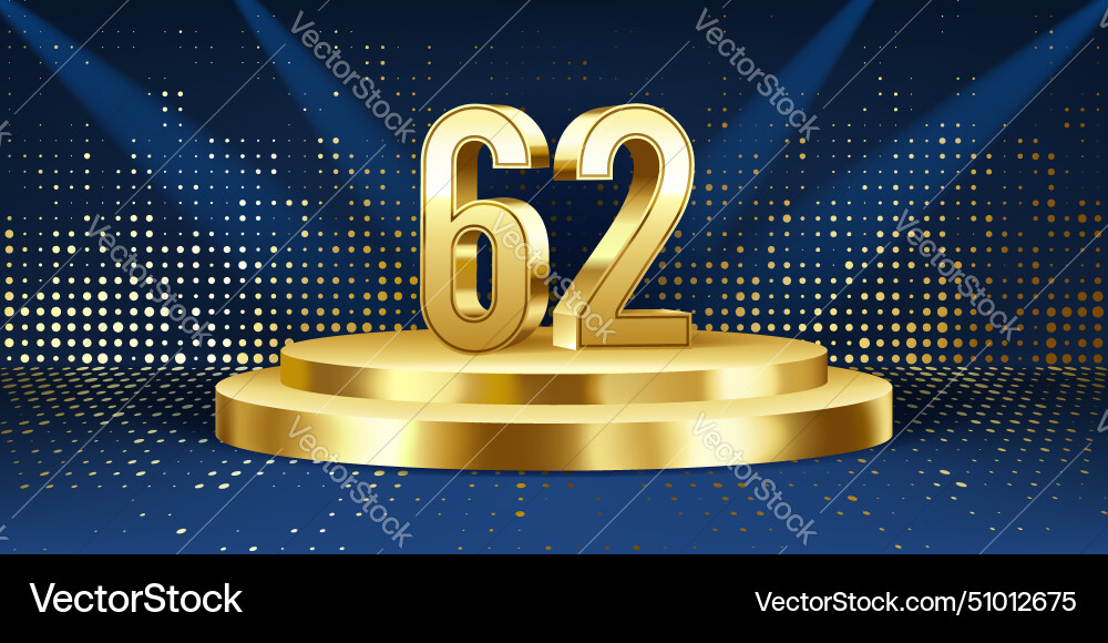 62nd year anniversary background Royalty Free Vector Image