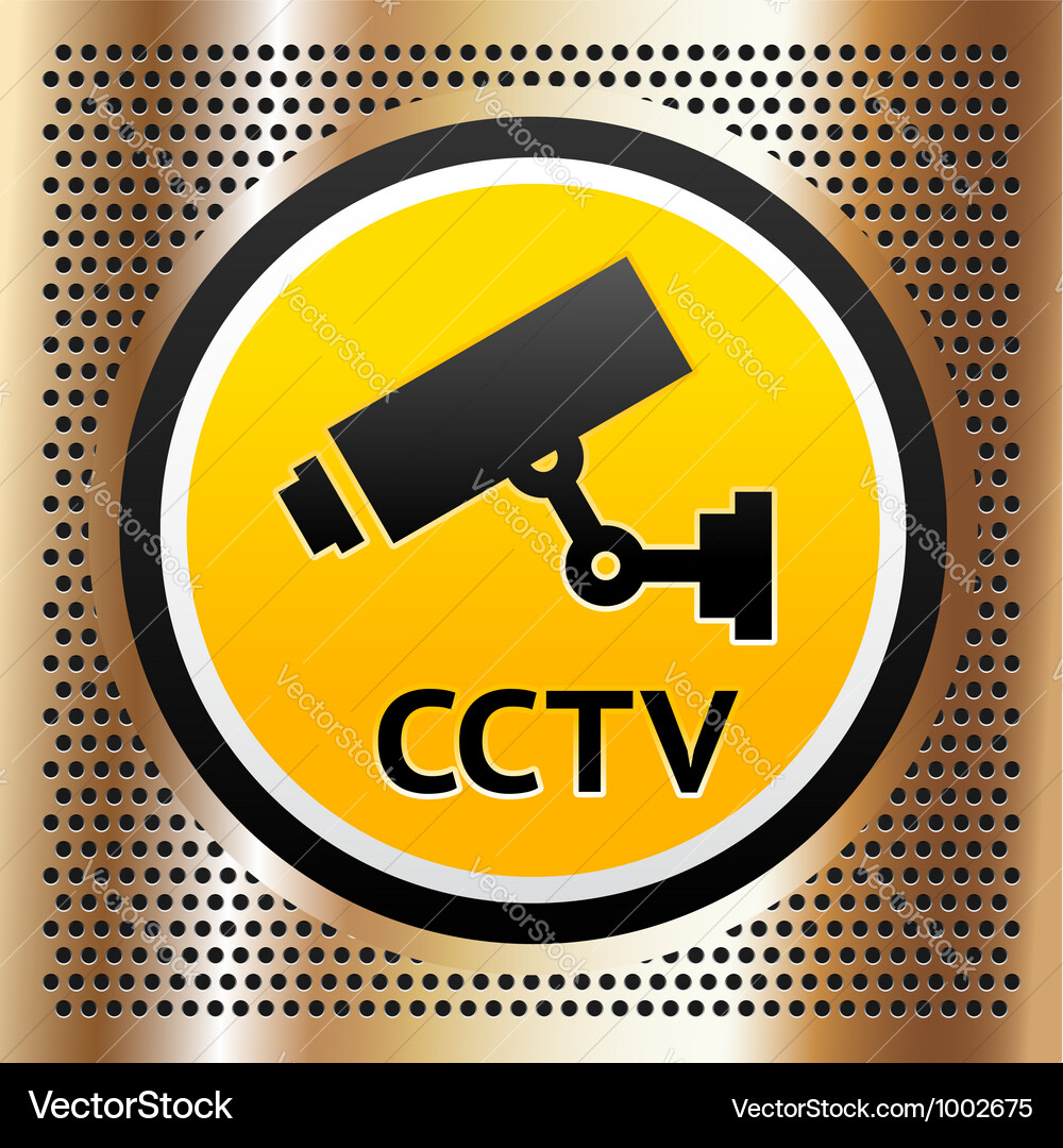 Cctv symbol on a golden background Royalty Free Vector Image