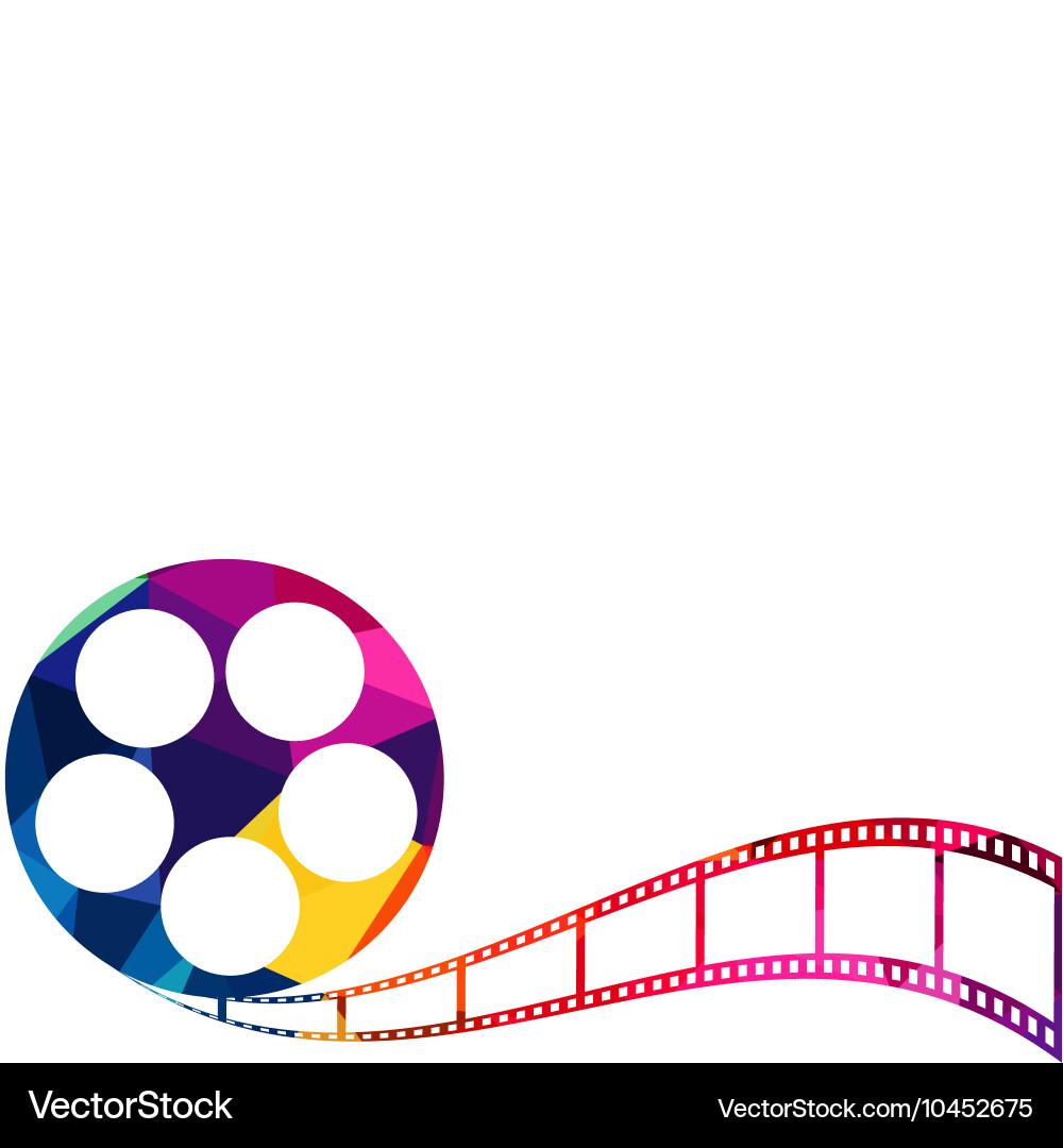 Colorful Film Reel Polygon Background Royalty Free Vector