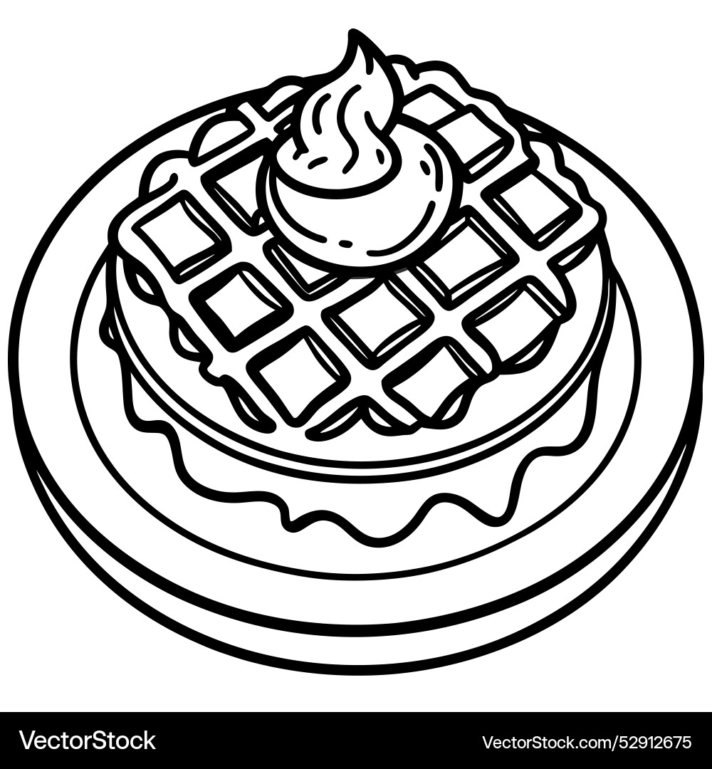 Delicious bacon pecan waffles with maple Vector Image