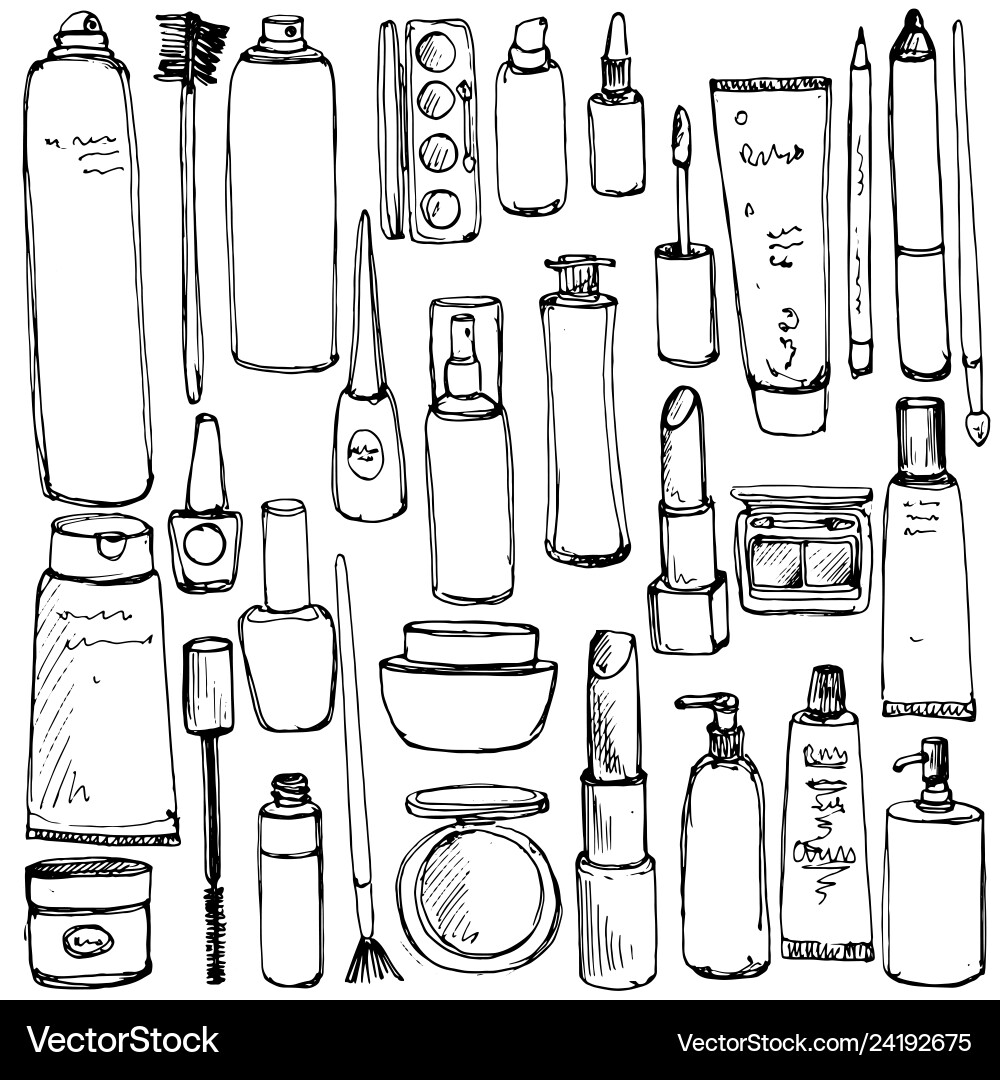 Drawing cosmetics Royalty Free Vector Image - VectorStock