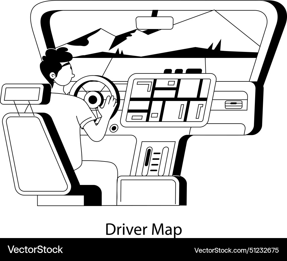 Driver map Royalty Free Vector Image - VectorStock