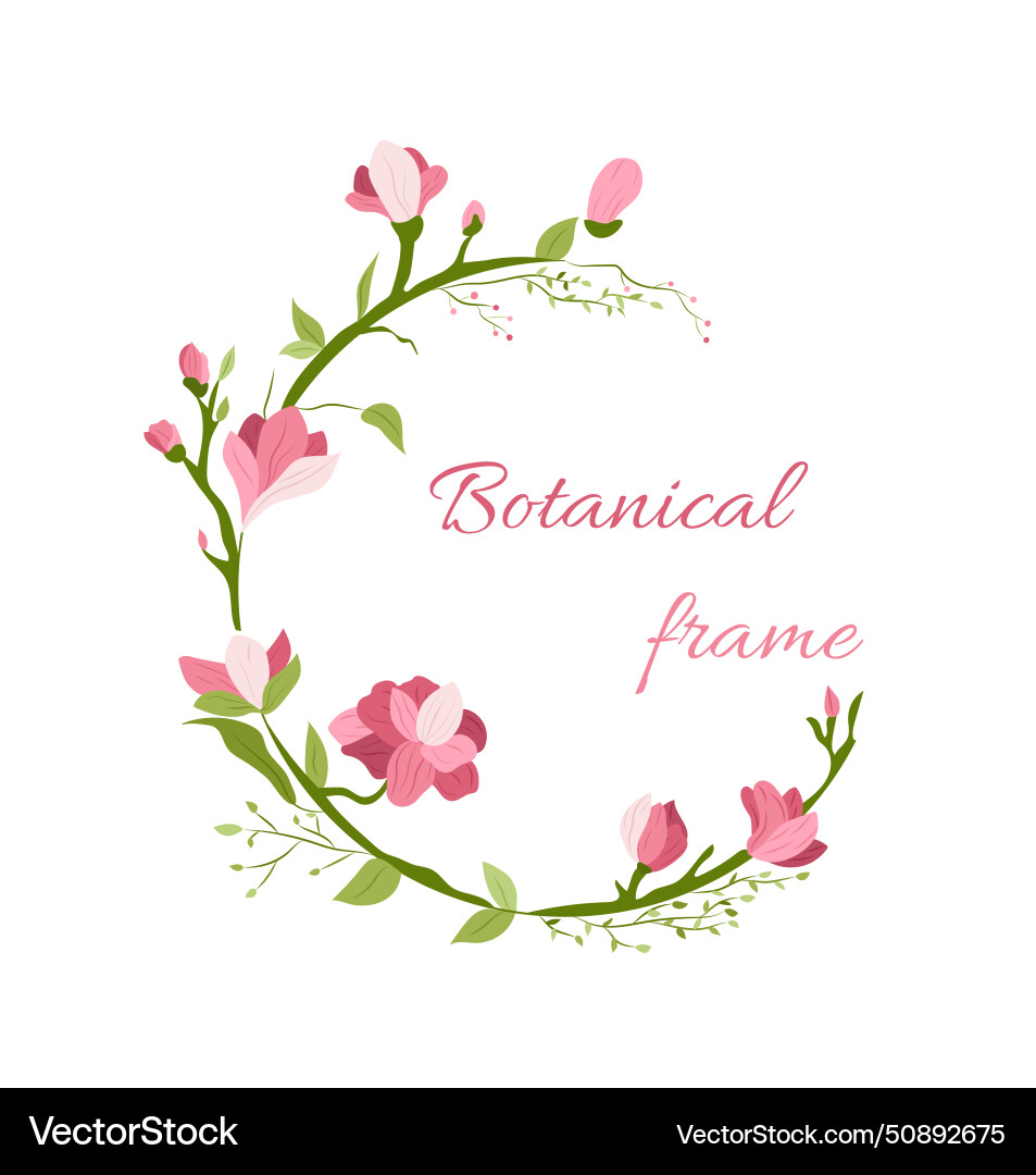 Flowers circle frame Royalty Free Vector Image