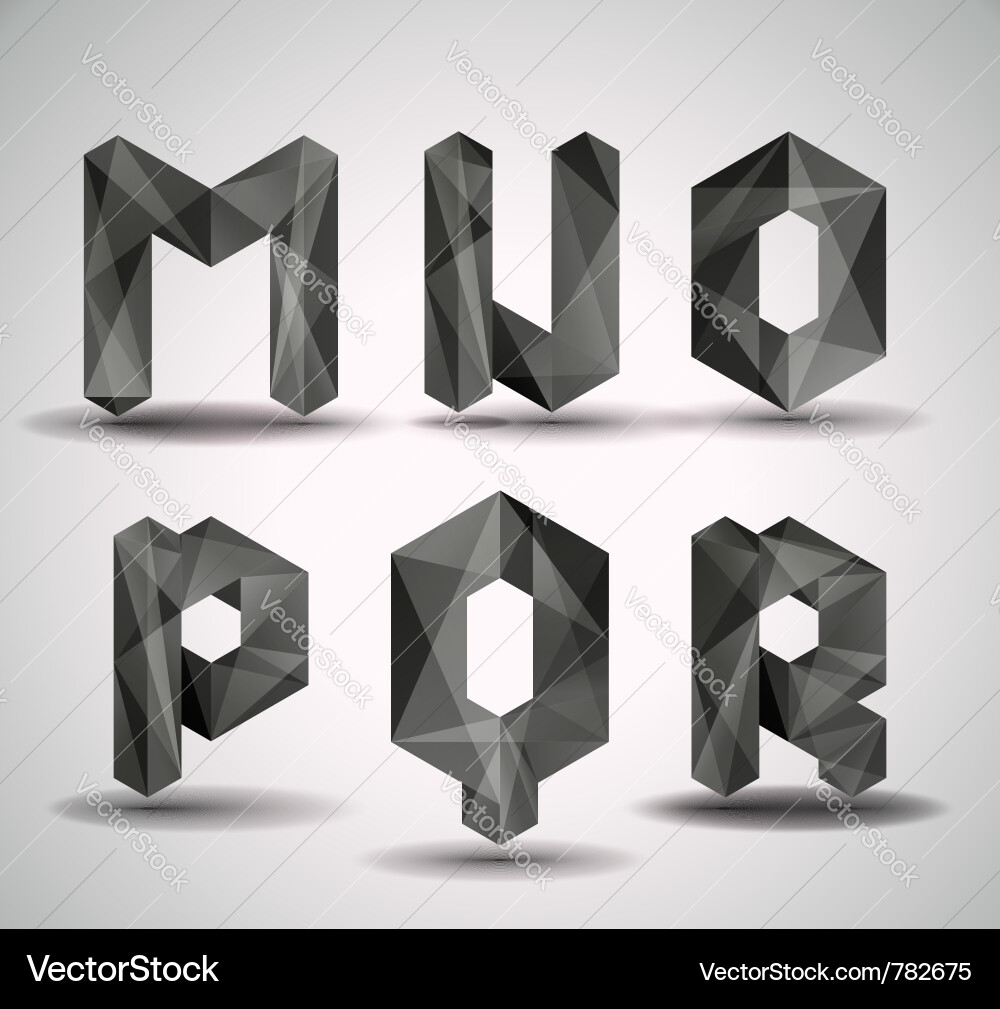 Geometric Alphabet Letters Royalty Free Vector Image