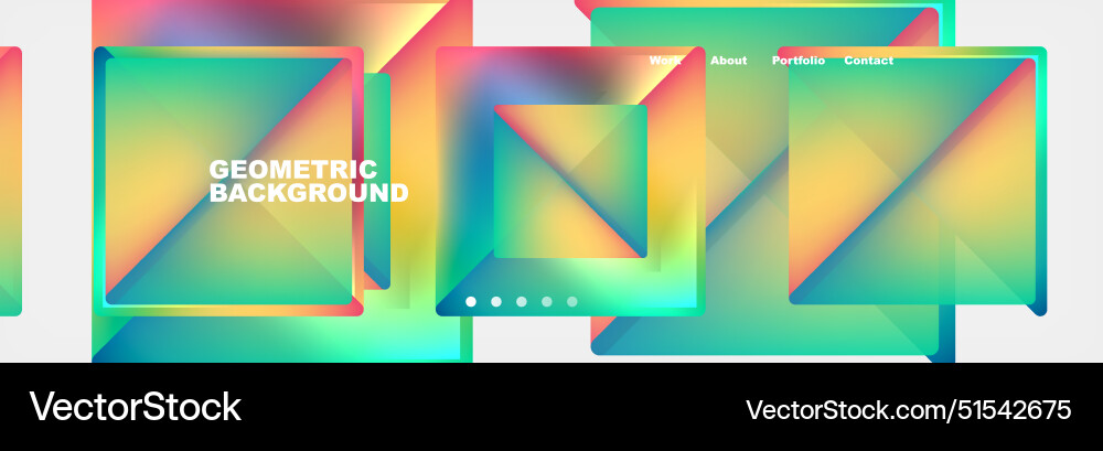 Gradient triangles composition with bright fluid Vector Image