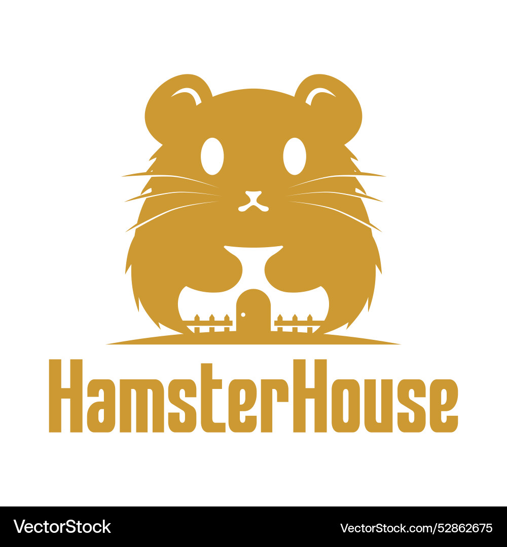 Hamster house minimalist logo design Royalty Free Vector