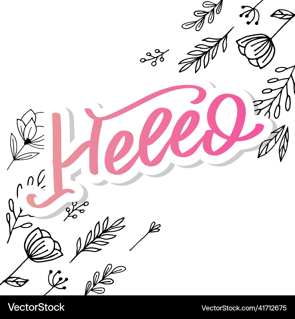 Hello in hand drawn style world lettering Vector Image