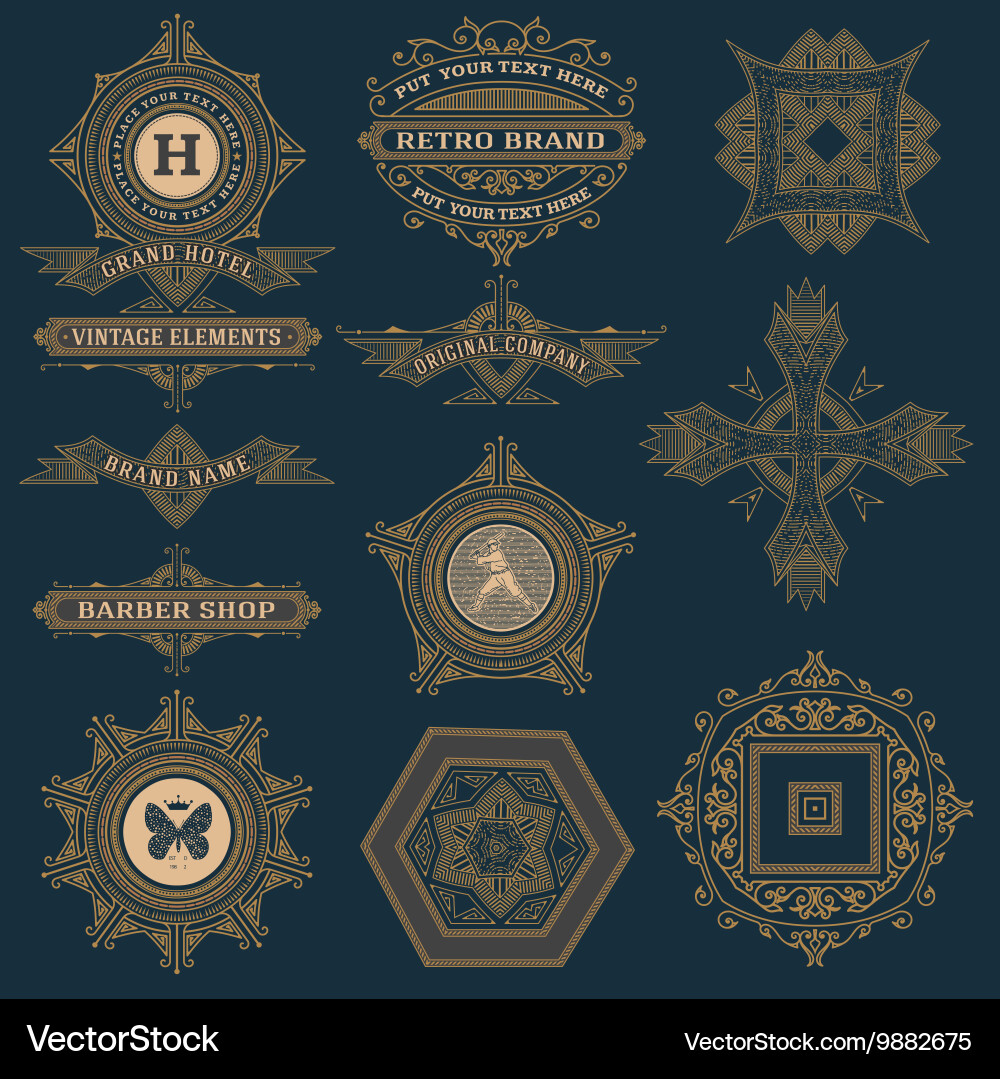 Set of labels and banners Royalty Free Vector Image