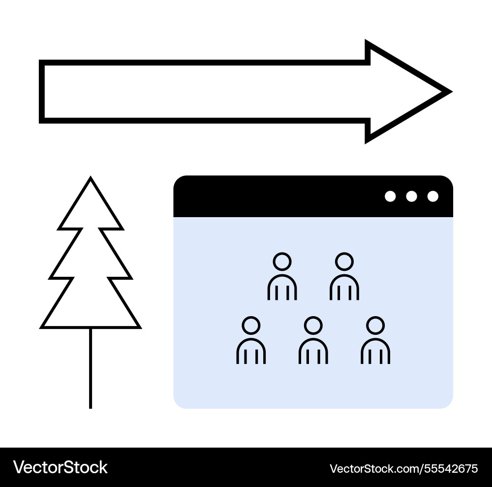 Team collaboration portal with growth concept Vector Image