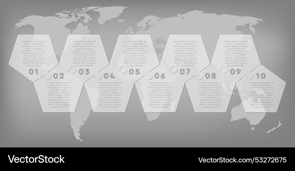 Transparent diagram infographic process on 10 step