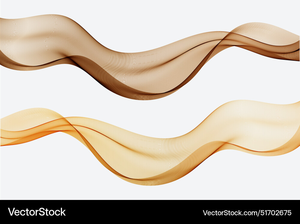 Transparent wavy lines smoky wave flow design Vector Image