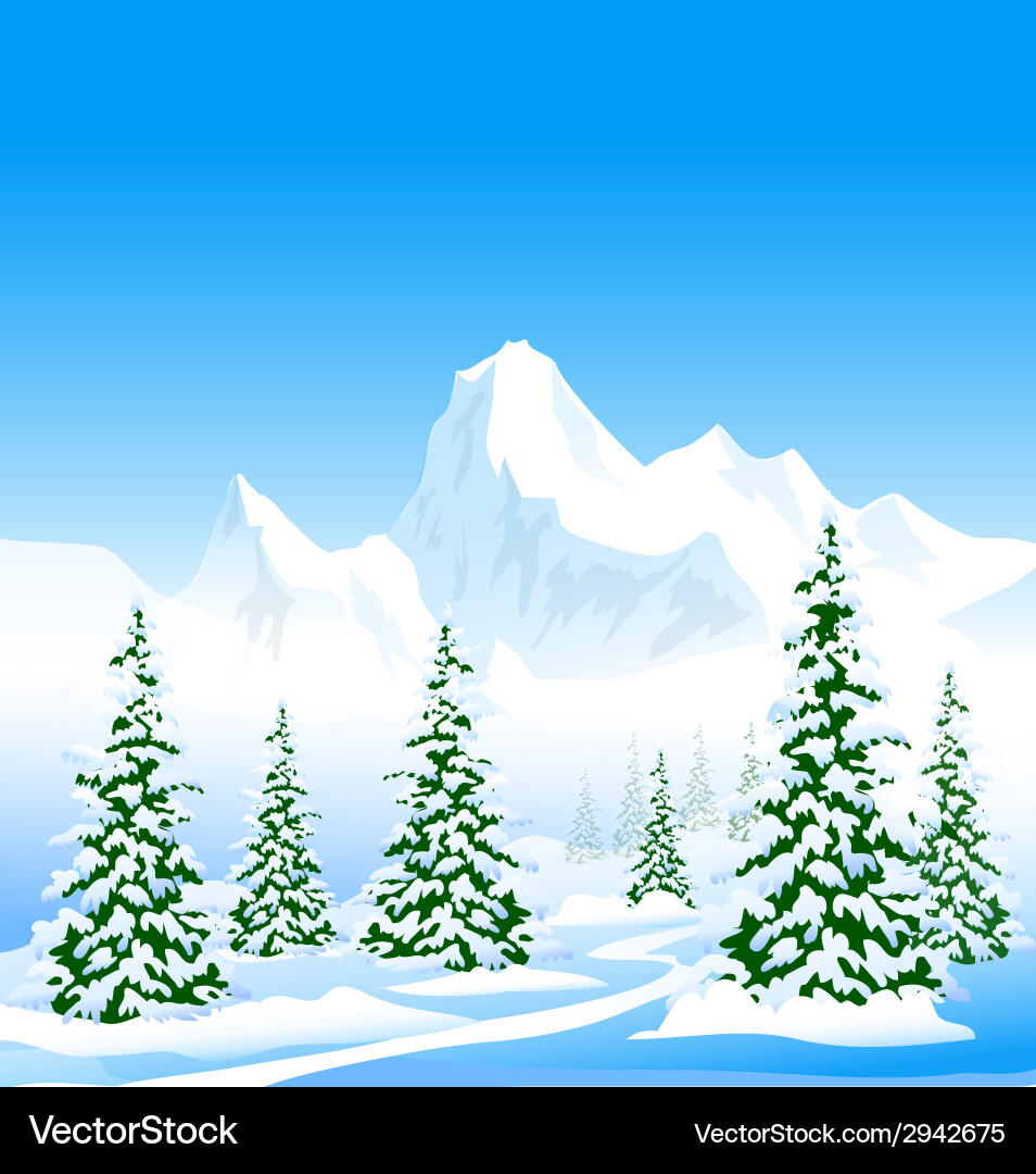 Winter landscape Royalty Free Vector Image - VectorStock